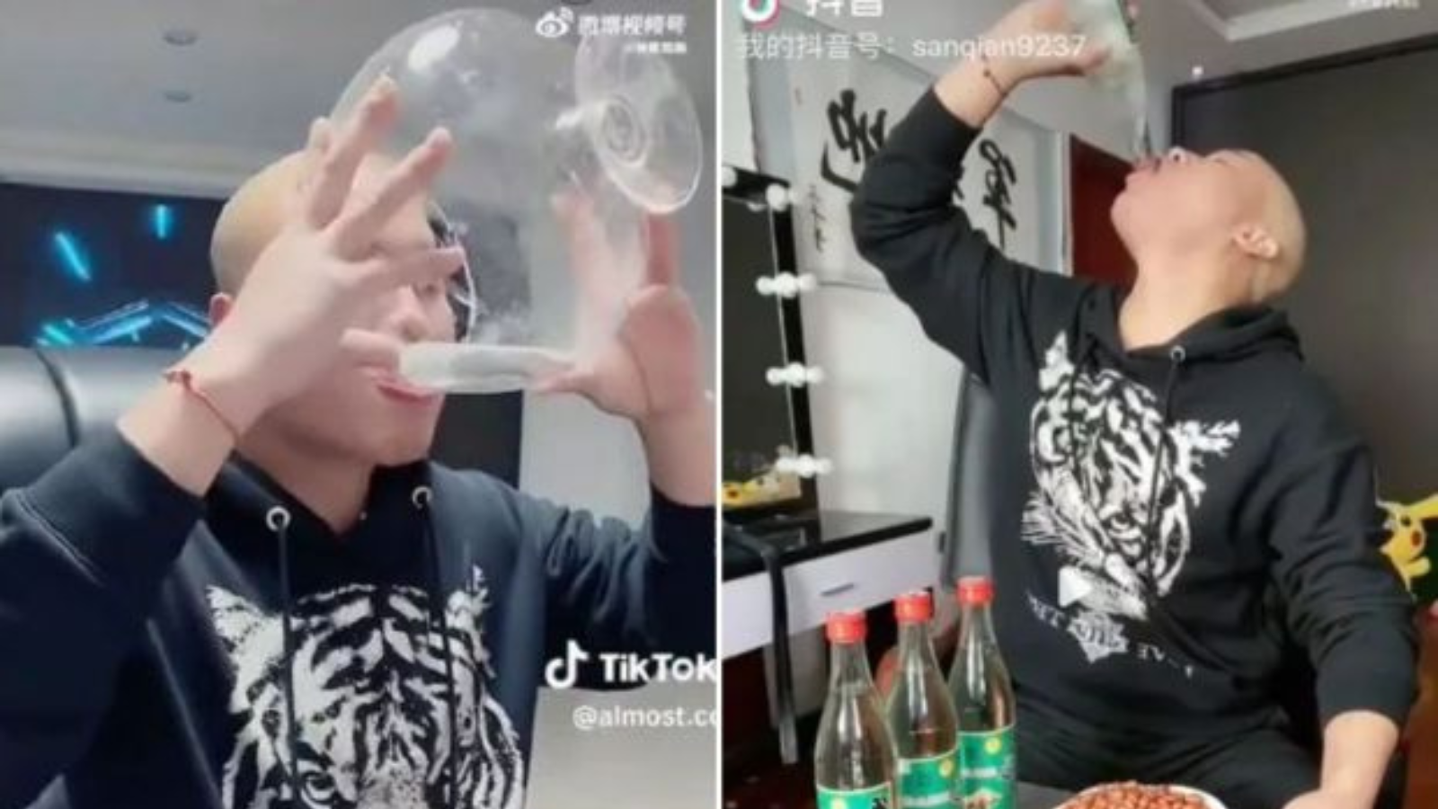 I riu vdes pasi sfidoi veten në TikTok duke pirë shishe me pije ...